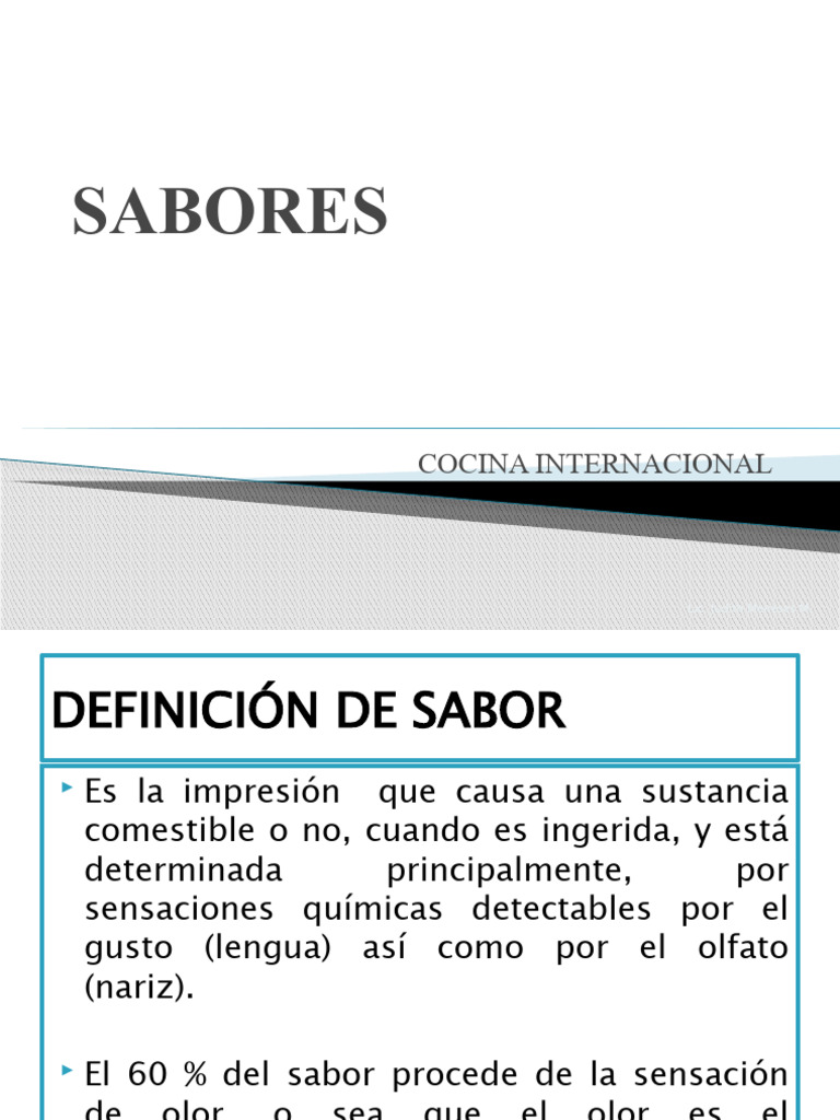 Sabores Básicos y Factores del Gusto | PDF | Umami | Gusto