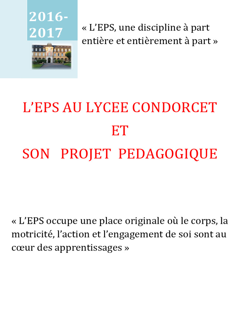 P.P.eps Lycée Condorcet (3 | PDF