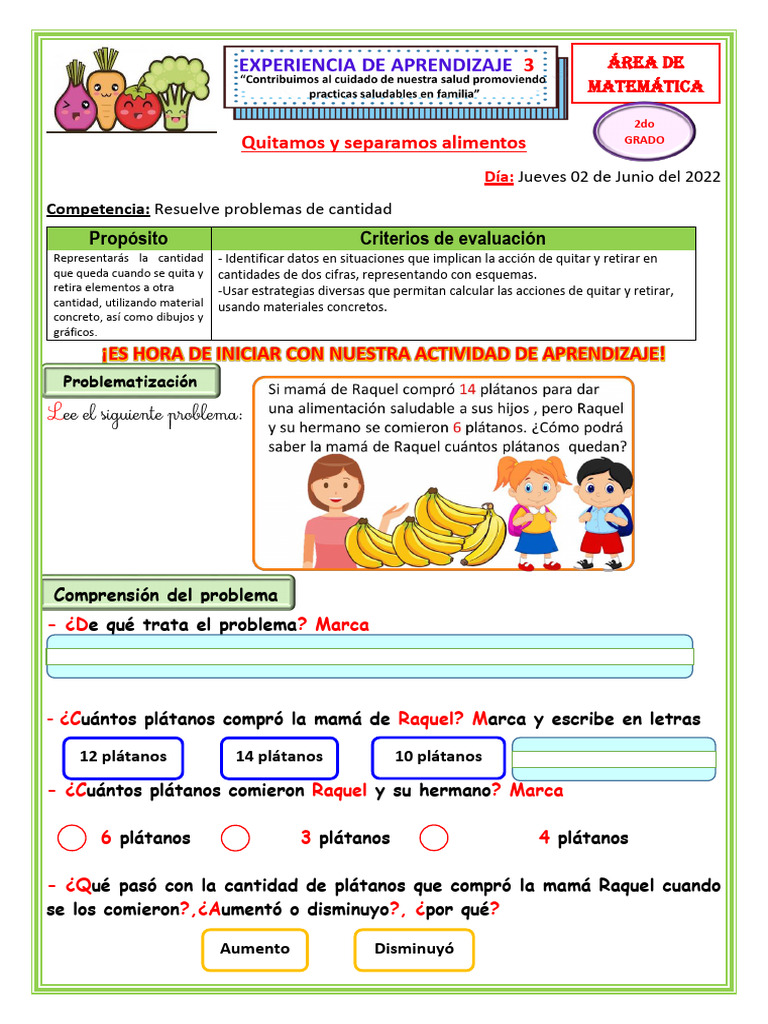FICHA 2DO GRADO 02 DE JUNIO -MATEMÁTICA | PDF | Cognición | Aprendizaje