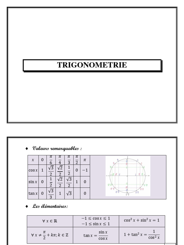 Formules Trigonometriques | PDF | Géométrie | Euclide
