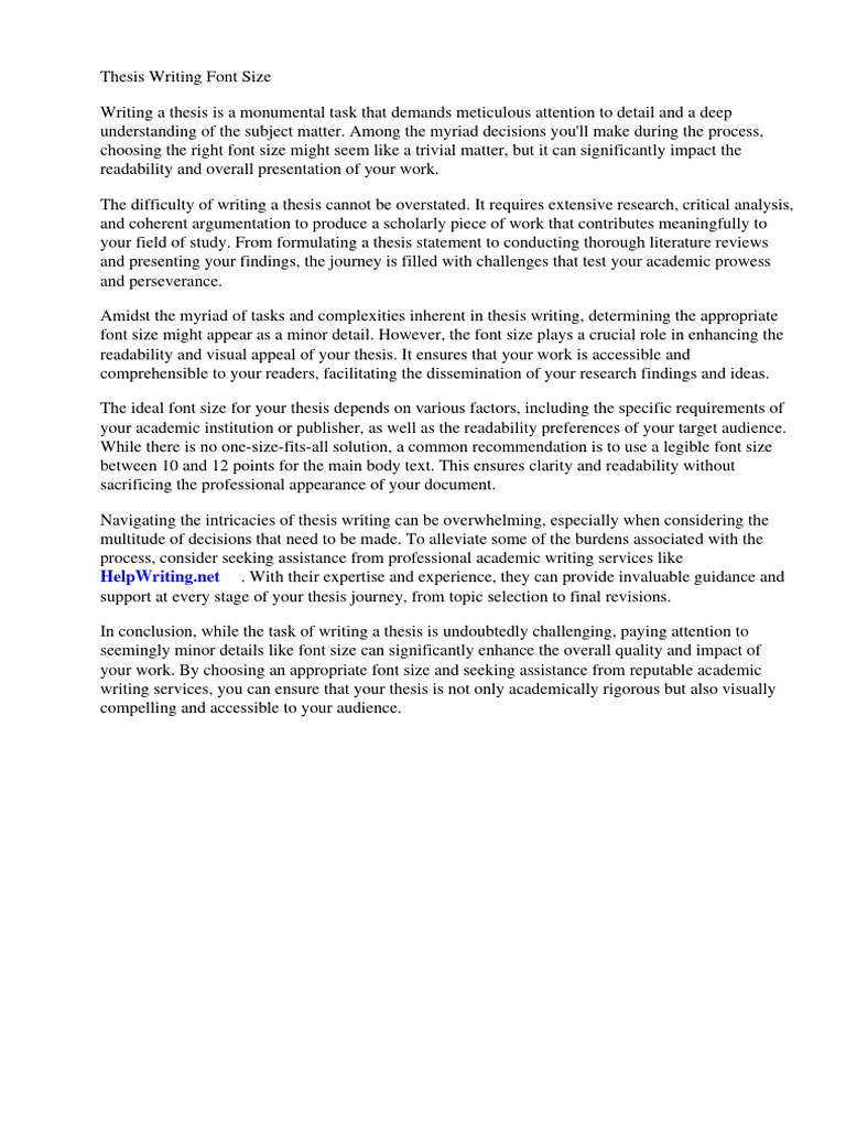 Thesis Writing Font Size | PDF | Thesis | Typefaces