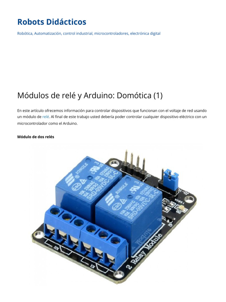 1 modo relé arduino | PDF | Relé | Arduino