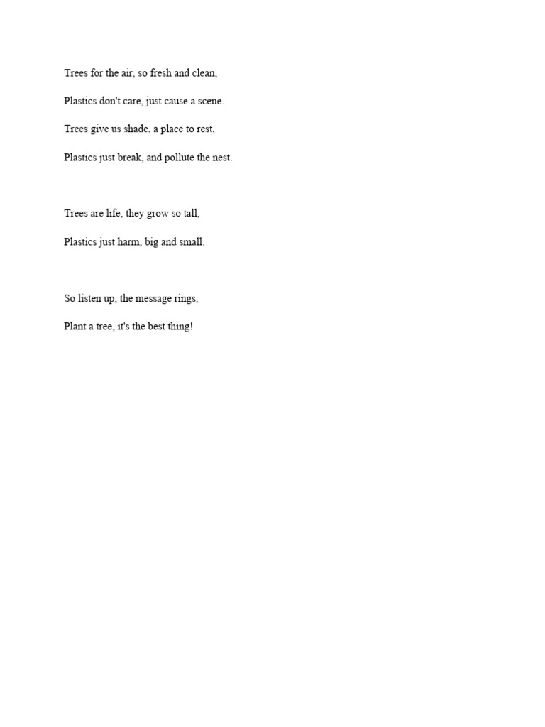 Planting Trees Poem | PDF