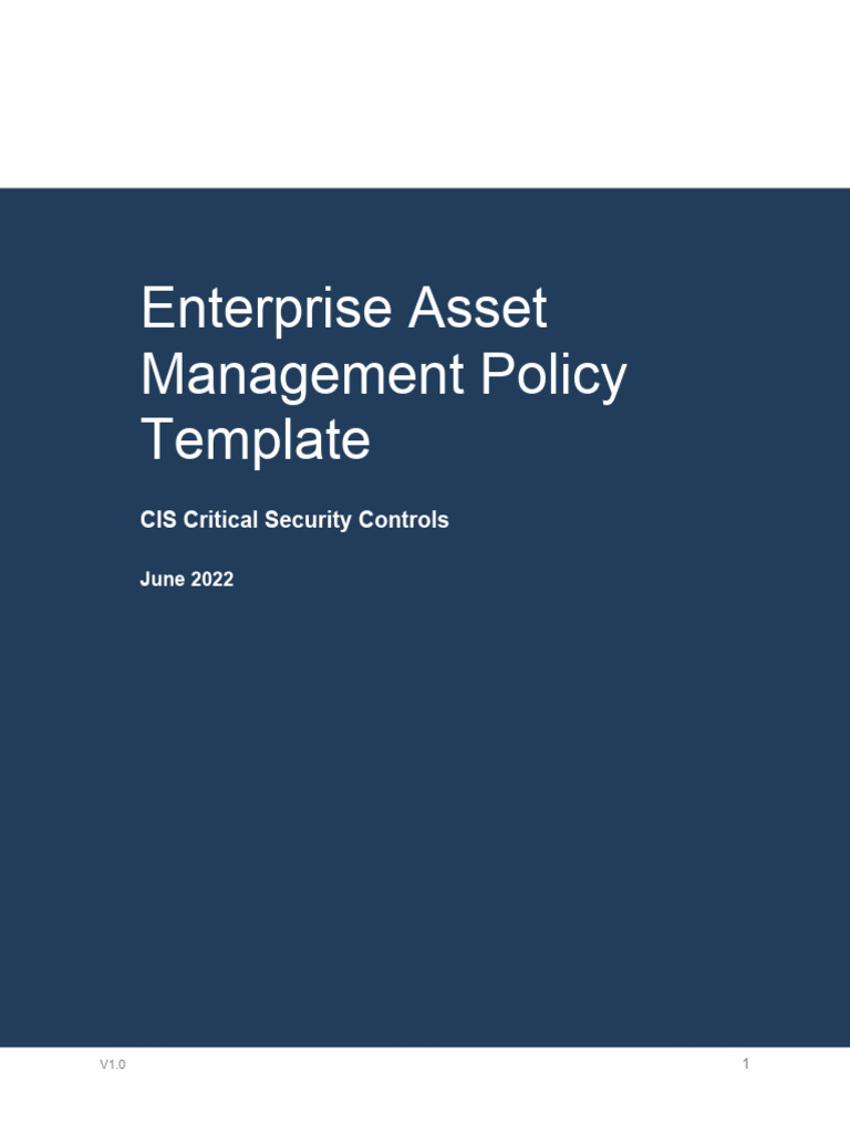 Enterprise Asset Management Policy Template v1.0 | PDF
