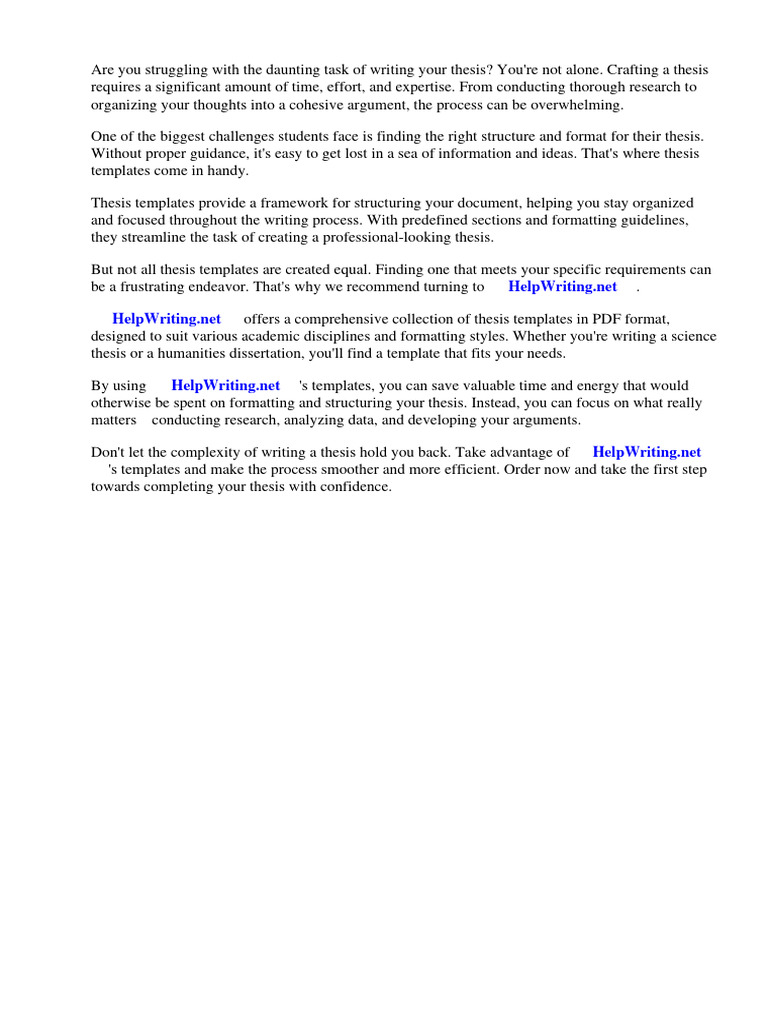 Thesis Templates PDF | PDF | Thesis | Essays Thesis Templates PDF | PDF | Thesis | Essays