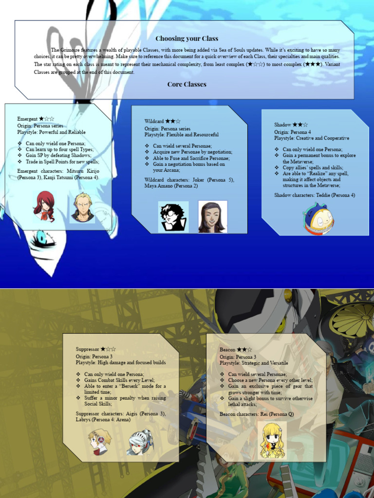 1 - Choosing Your Class | PDF