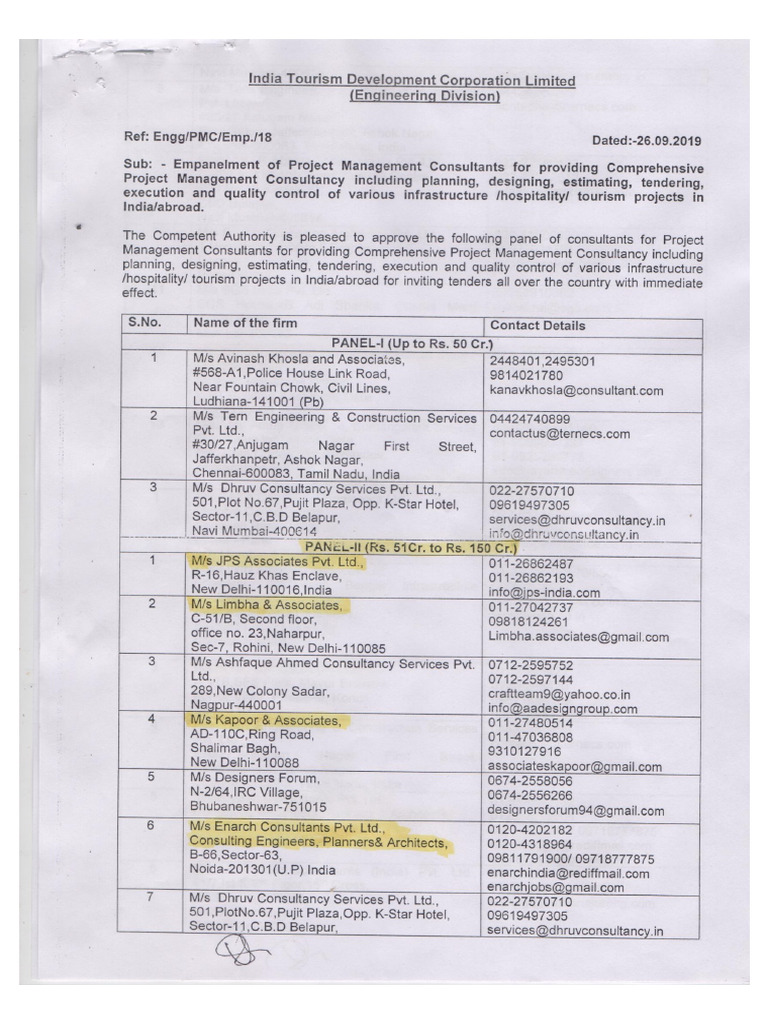 List of PMC Consultants 1 | PDF