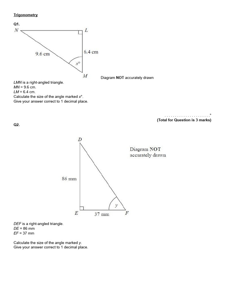 1MA0 Trigonometry Qs (1) | PDF