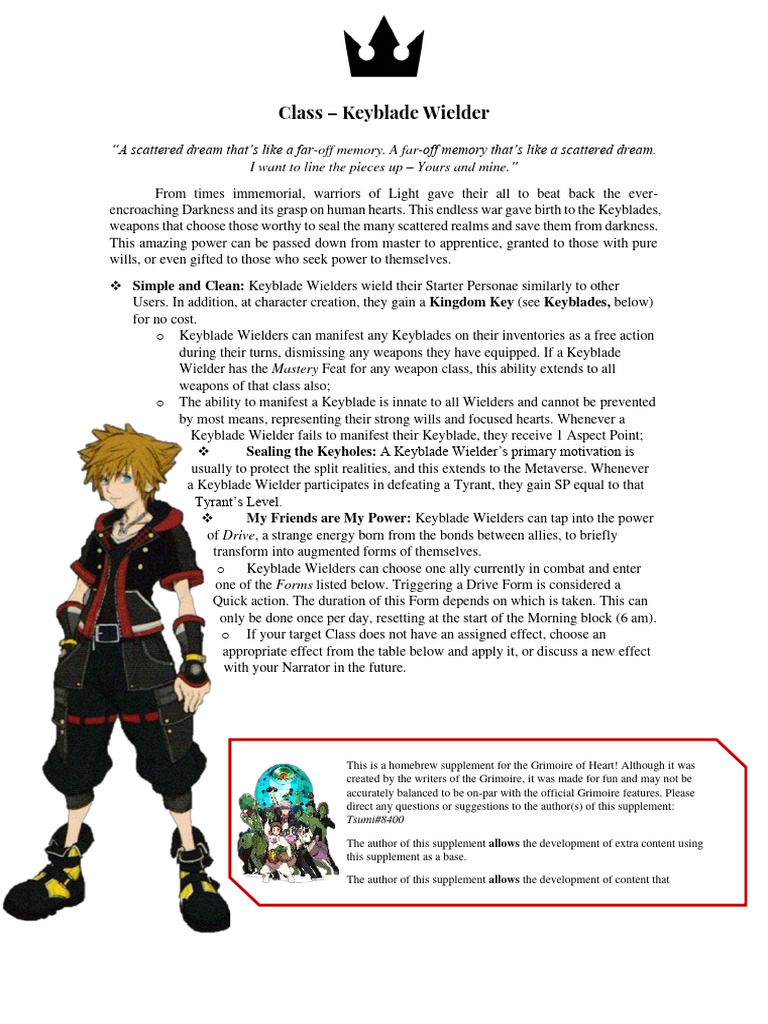 Keyblade Wielders and Keyblades | PDF