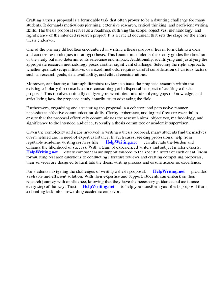 Write Thesis Proposal | PDF | Thesis | Methodology