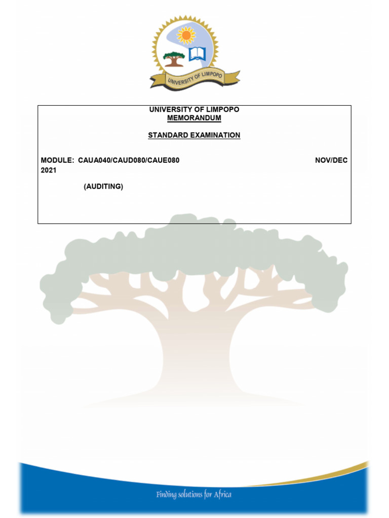 Audit Exam Memo 2021 | PDF | Audit | User (Computing)