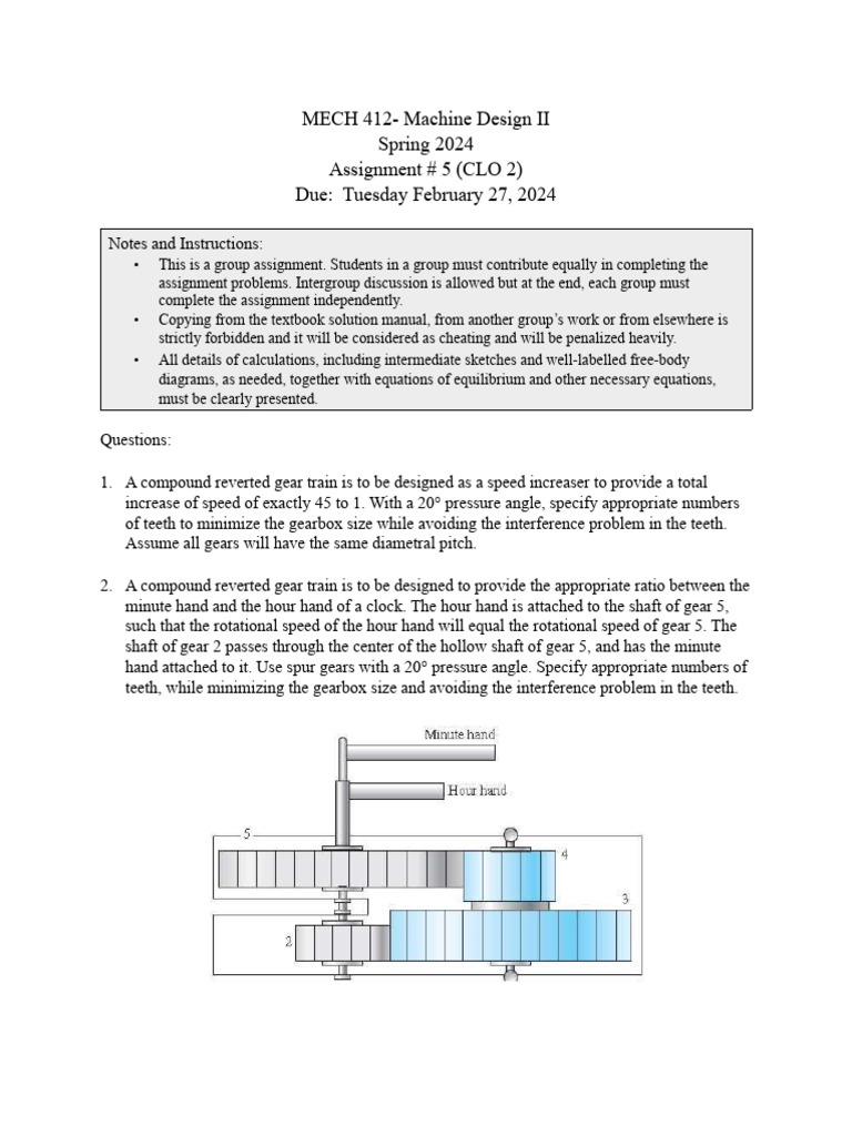 assignment_5_Spring2024(2) | PDF | Gear | Physical Quantities