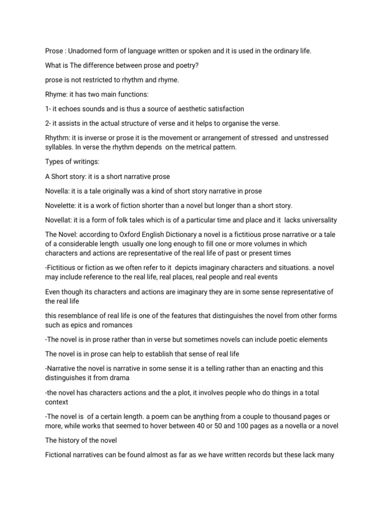 Prose vs. Poetry: Key Differences | PDF