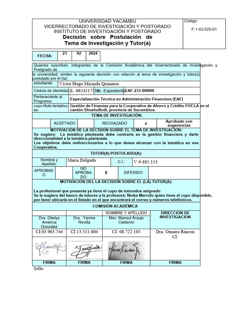 Veredicto Postulacion | PDF