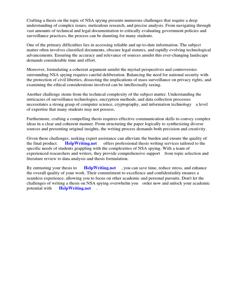 Nsa Spying Thesis | PDF