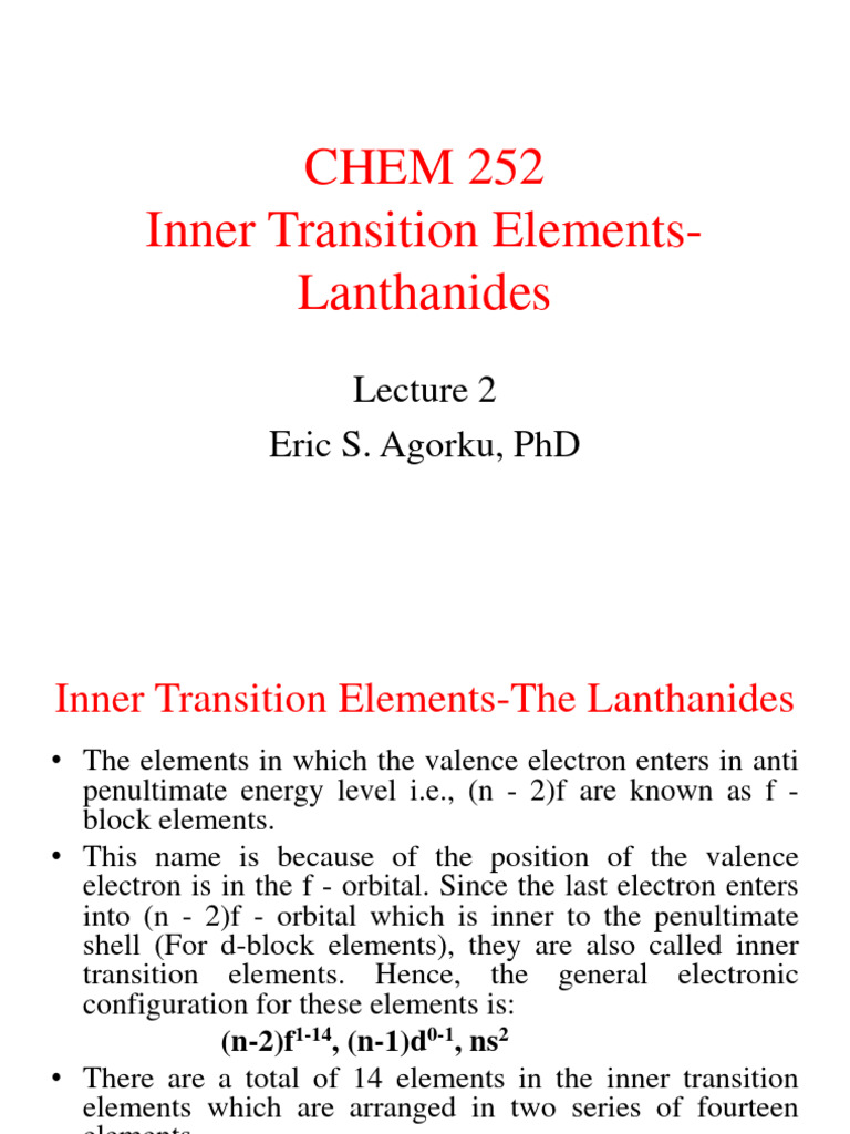 CHEM 252 Lecture 2 | PDF CHEM 252 Lecture 2 | PDF