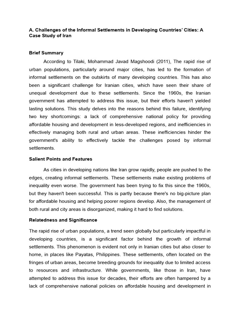 RRL FOREIGN | PDF | Squatting | Quality Of Life