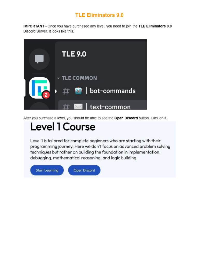 Procedure After Purchasing The Course - TLE Eliminators 9.0 | PDF