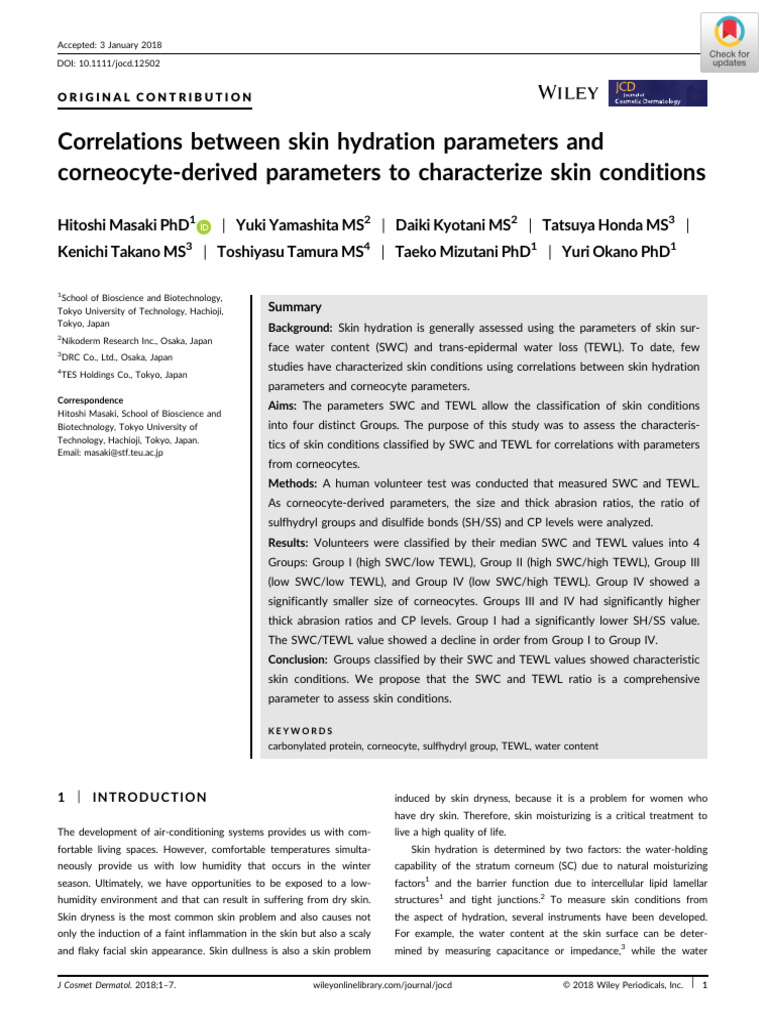 correlations-between-skin-hydration-parameters-and-corneocyteder-2018 | PDF