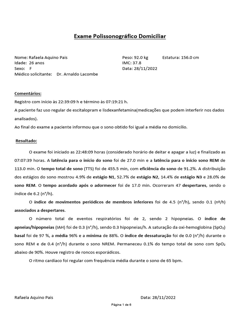 Polissonografia | PDF