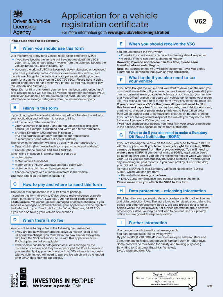 v62 Application for a Registration Certificate (1) | PDF