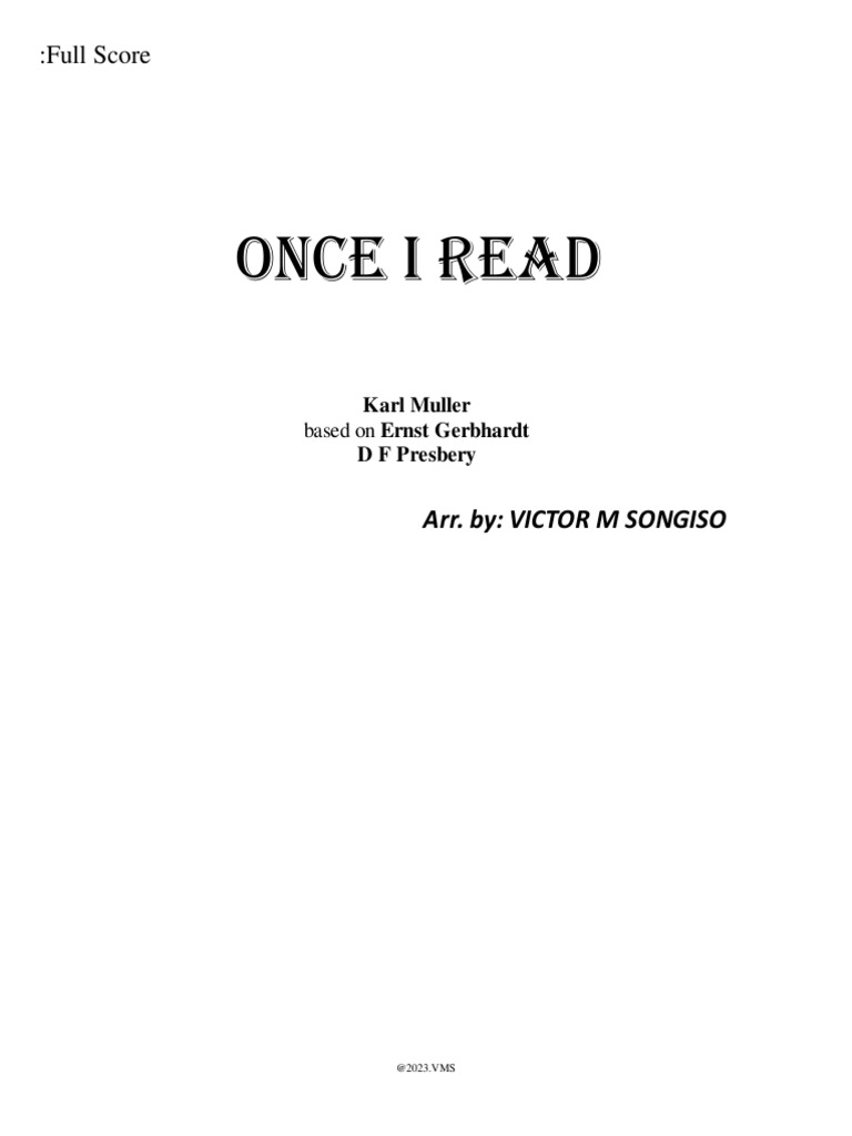 Once I Read. (VMS) - Score and Parts | PDF | Musicology | Compositions ...