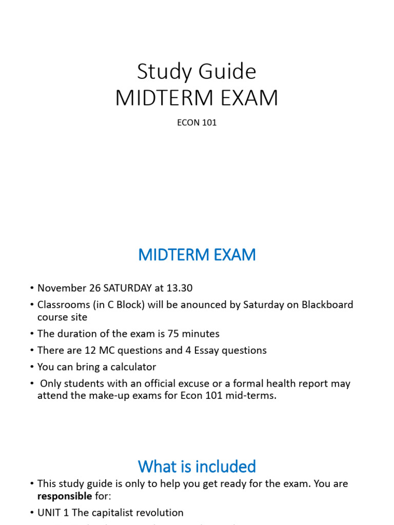 Study Guide Midterm Exam | PDF | Business Economics | Economies