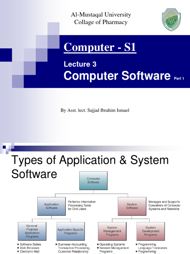 حاسوب المحاضرة الثالثة | PDF | Application Software | Software