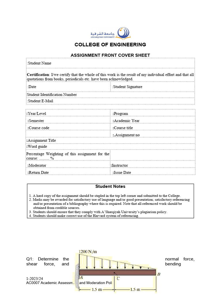 Assignment 1 | PDF | Beam (Structure) | Mechanical Engineering