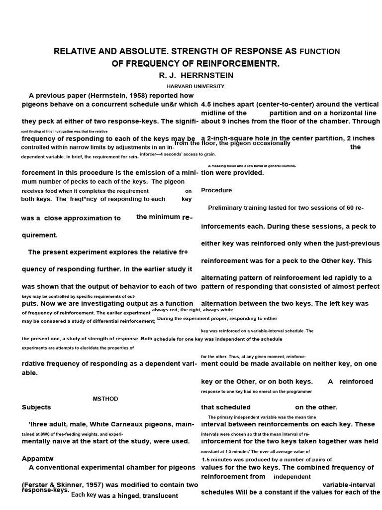 Herrnstein | PDF | Reinforcement | Mathematics