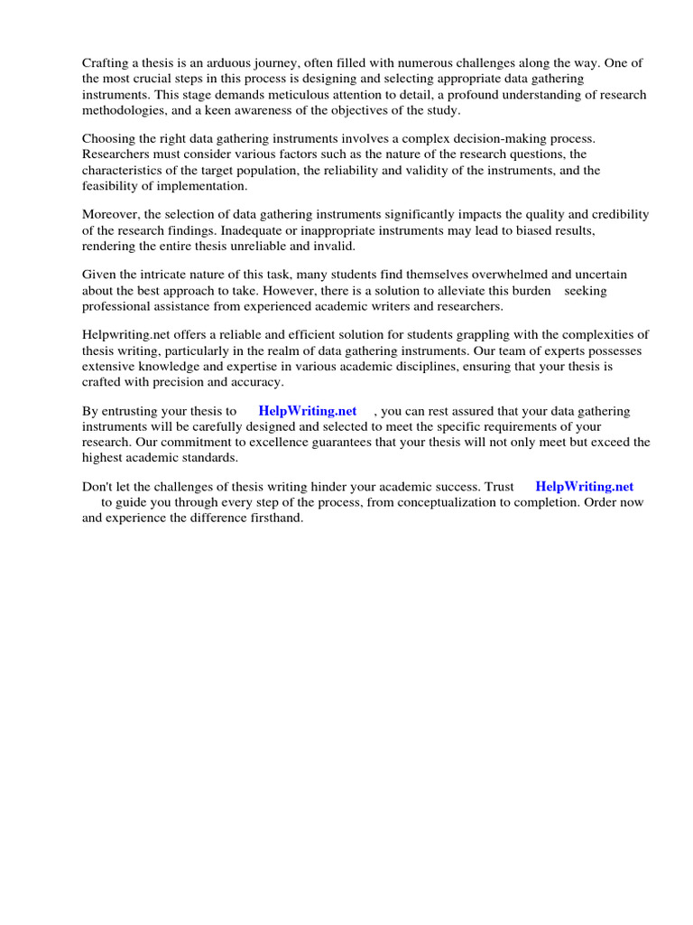 Thesis Data Gathering Instruments | PDF | Methodology | Data