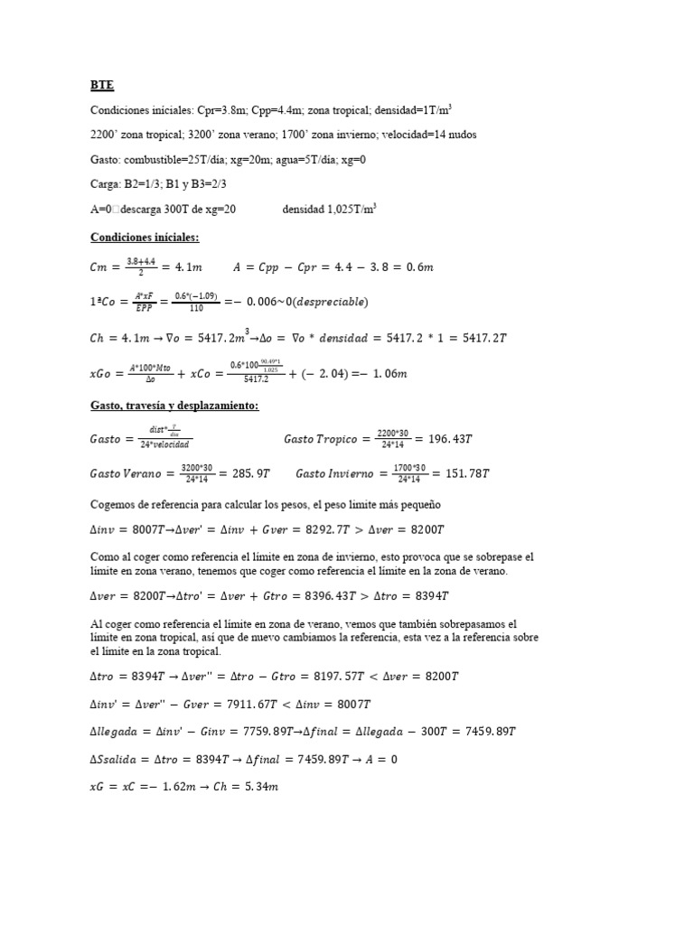 BTE Teoria Del Buque | PDF