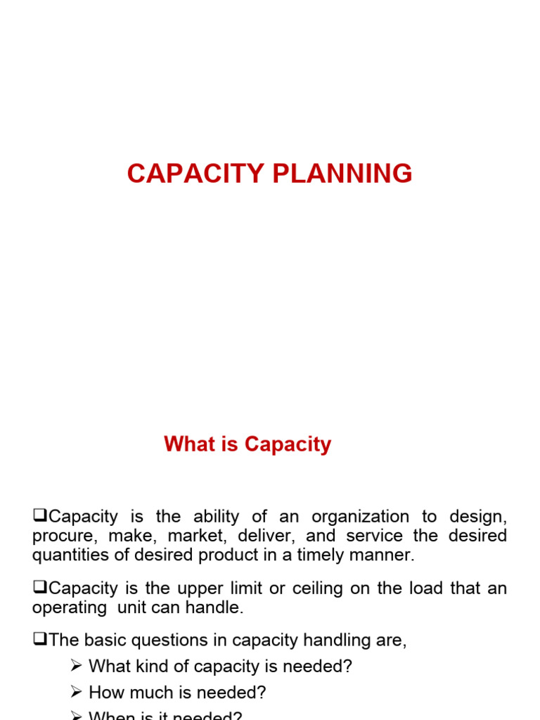Capacity Planning | PDF | Demand | Financial Economics