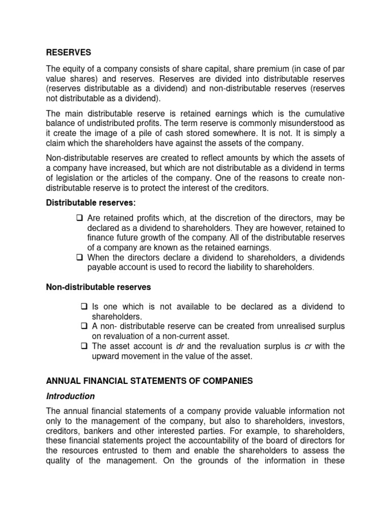 Accounting For Companies - Taxation and Reserve Concepts | PDF ...