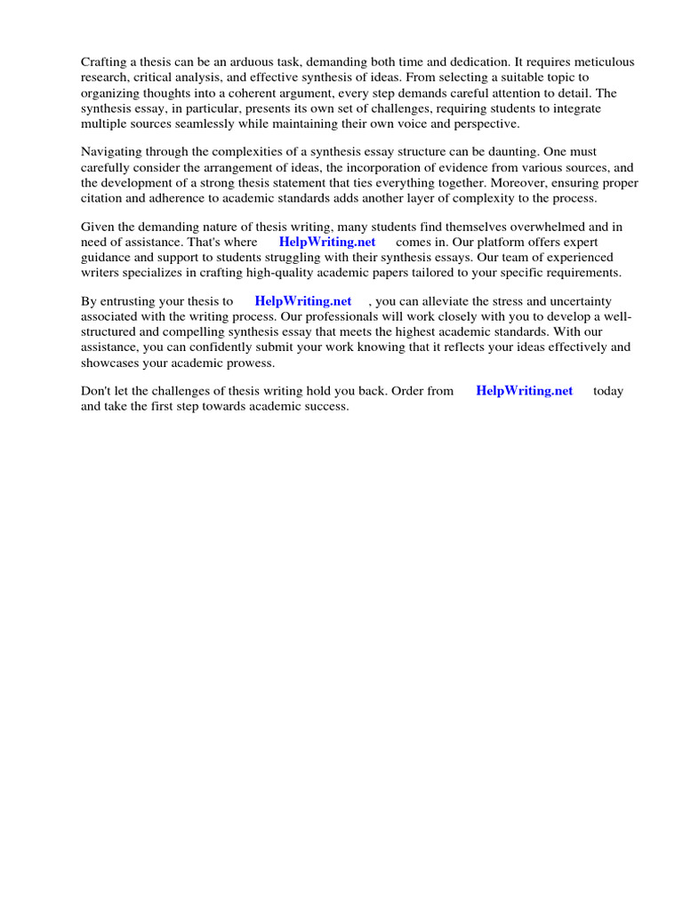 Synthesis Essay Structure | PDF | Essays | Apa Style