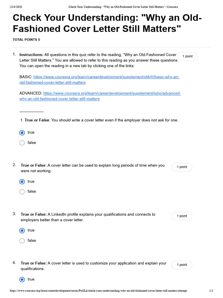 Check Your Understanding - Why An Old-Fashioned Cover Letter Still ...