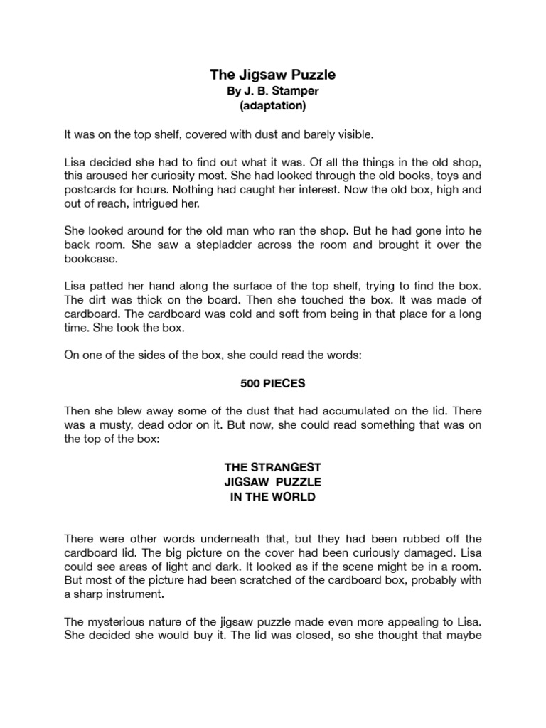 The Jigsaw Puzzle | PDF