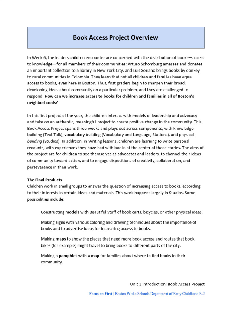 03. Book Access Project Overview | PDF