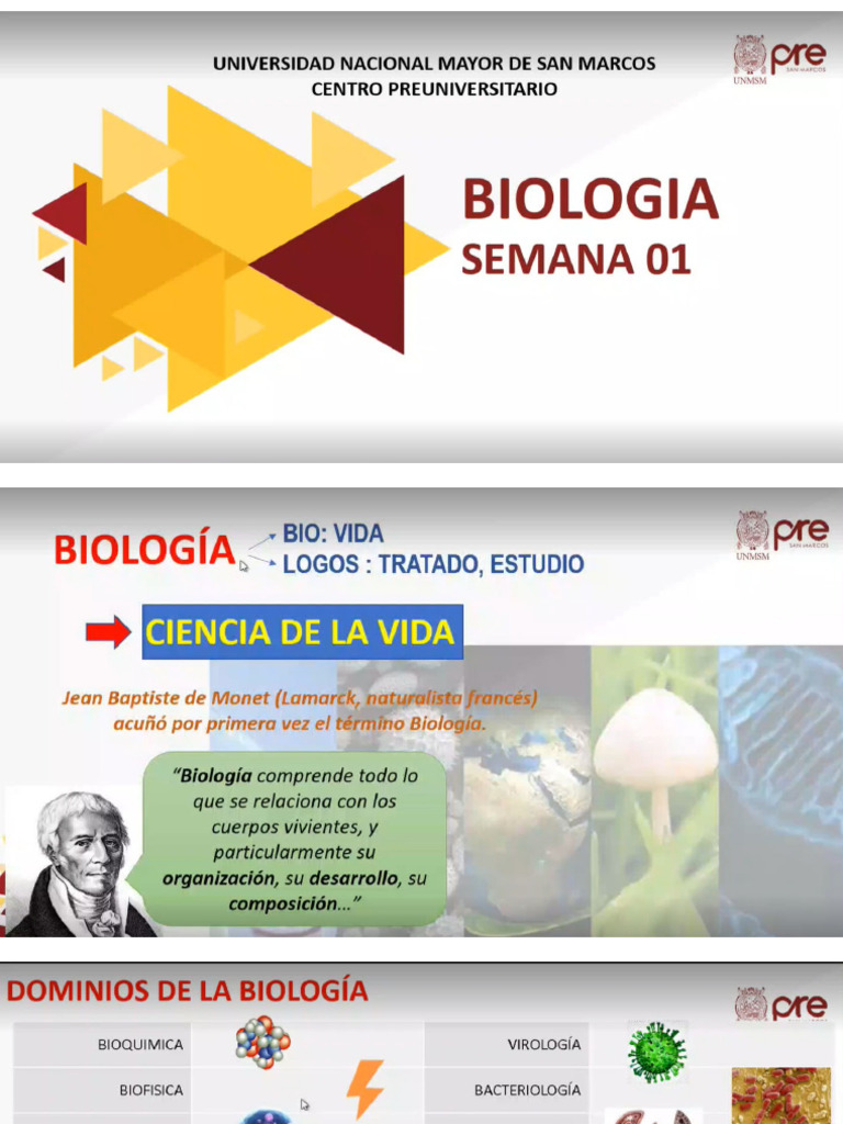 Biología Semana1 (La Biología, Características y Organización de Los ...