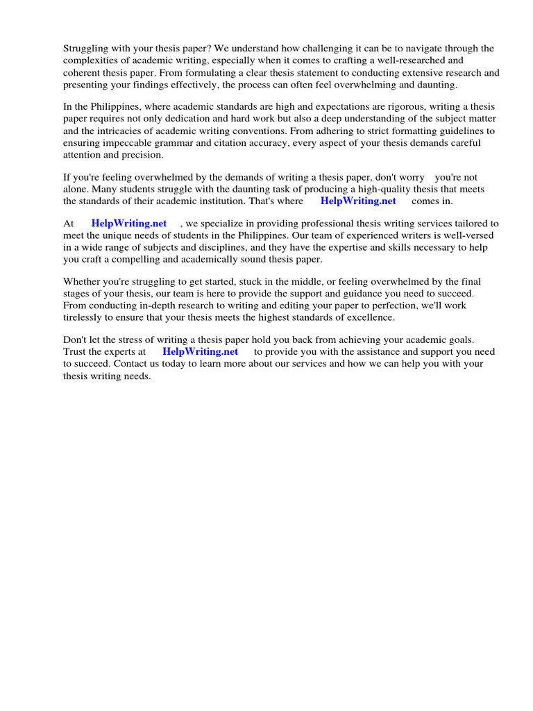 Sample Thesis Paper Philippines | PDF | Thesis | Academic Publishing