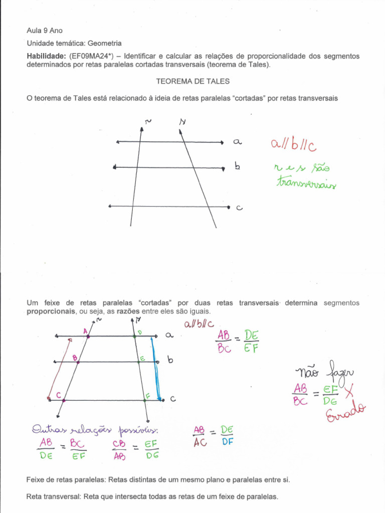 Teorema de Tales | PDF