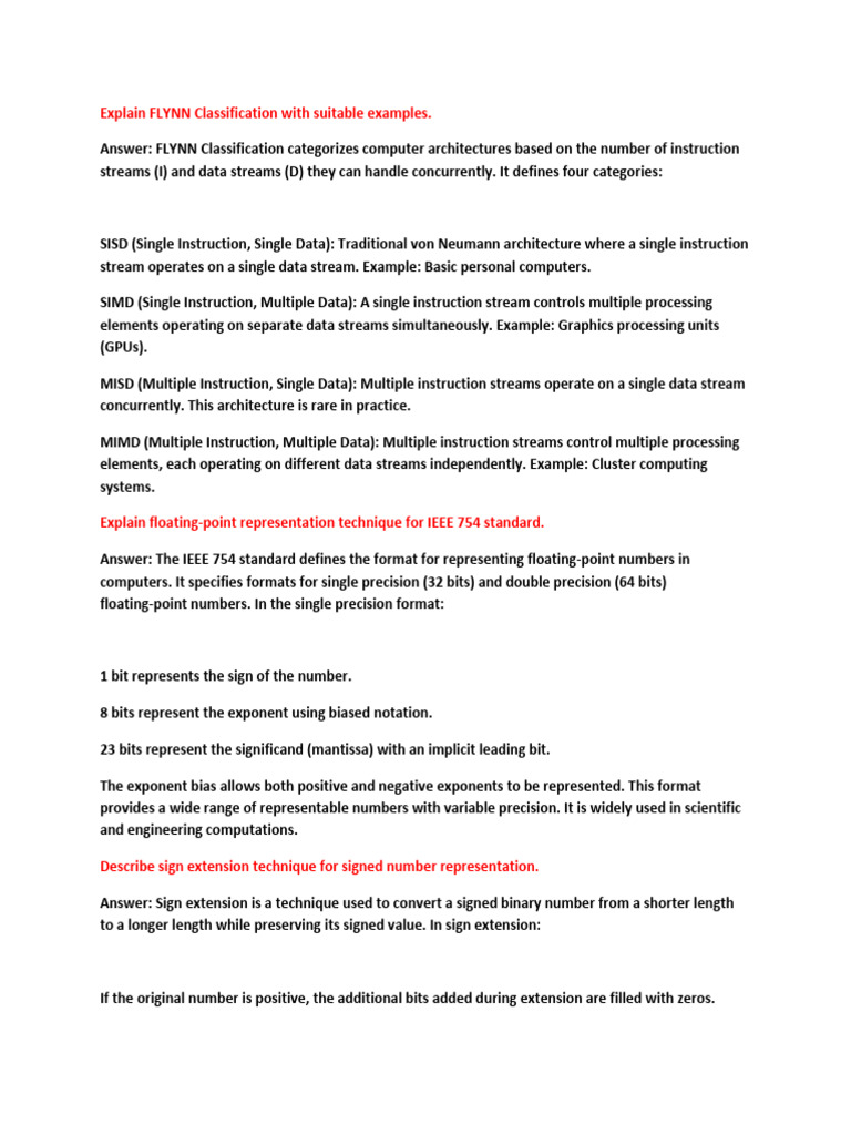 Explain FLYNN Classification With Suitable Examples | Download Free PDF ...