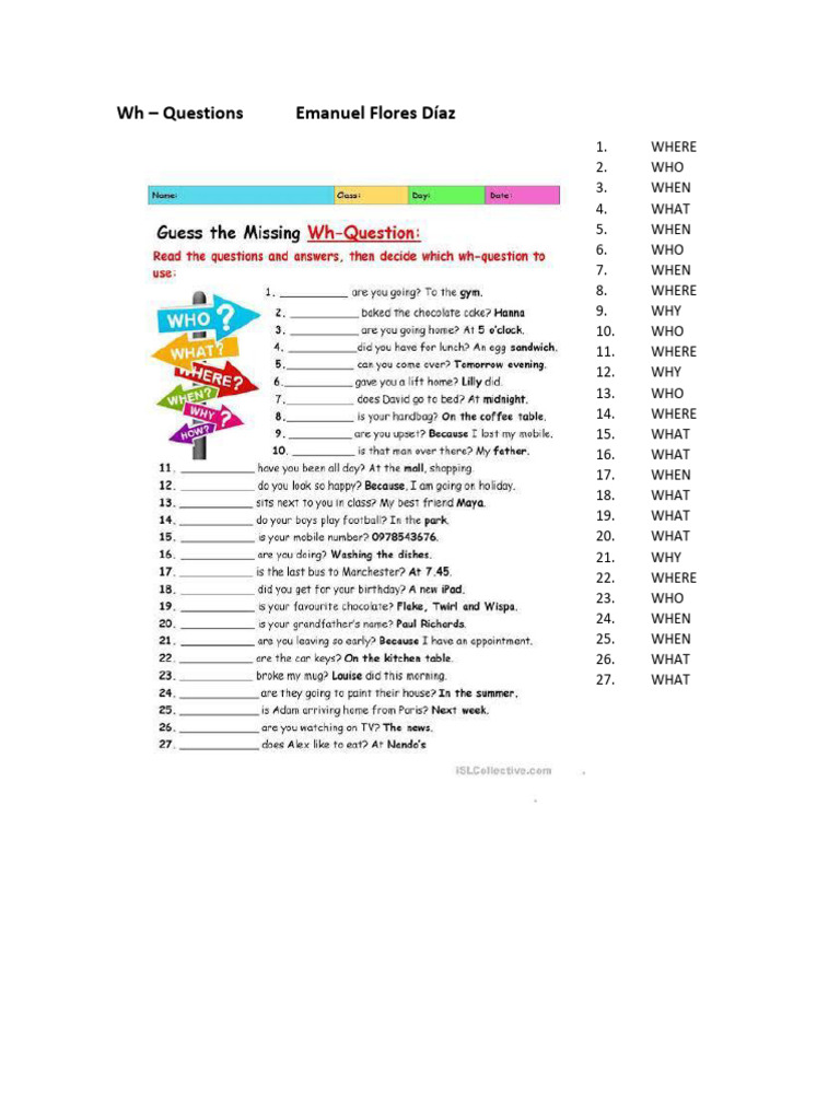 WH - Questions | PDF