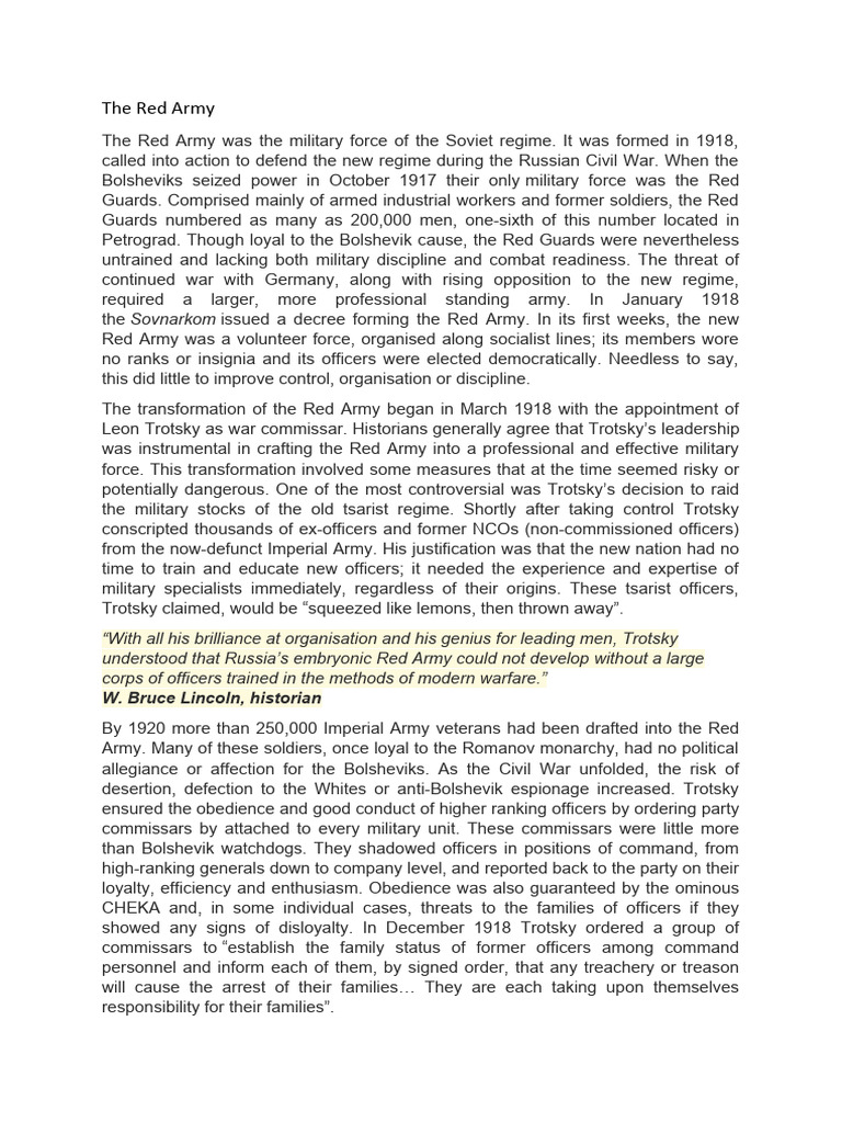 Reading 5 - The Red Army | Download Free PDF | Red Army | Leon Trotsky