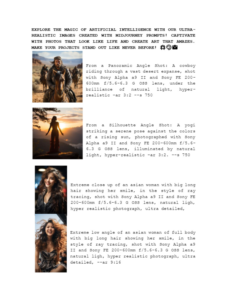 Prompt Realista | PDF | Camera Lens | Macro Photography