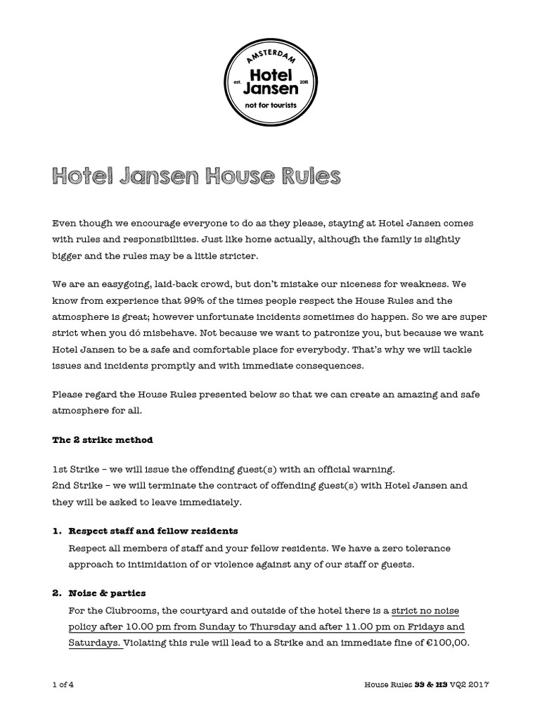 House Rules SS&HS | PDF