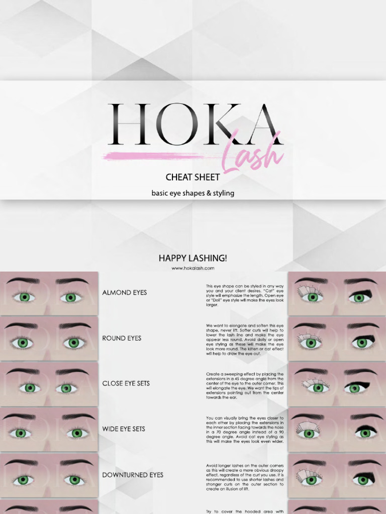 Eye Style Guide Cheat Sheet 2 Hoka Lash | PDF Eye Style Guide Cheat Sheet 2 Hoka Lash | PDF