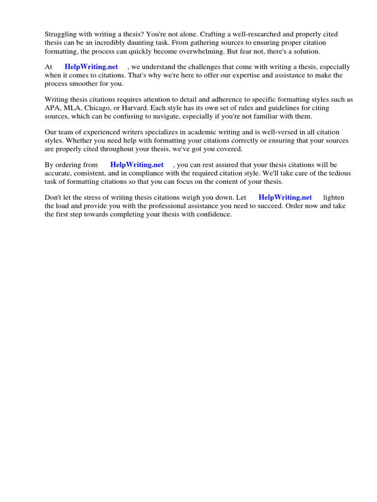 How To Write Thesis Citation | PDF | Thesis | Citation