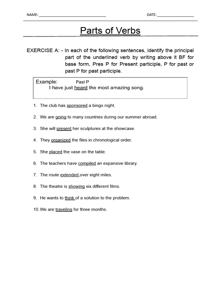 Principal Parts of Verbs | PDF