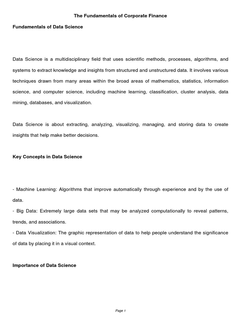 Fundamentals Data Science | PDF